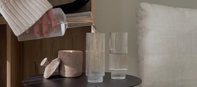 Tips til interiør i riflet glass